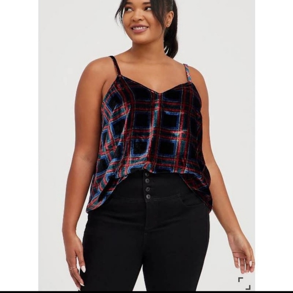 torrid | Tops | Torrid 2x Velvet Plaid Cami Tank Top Tartin Print ...